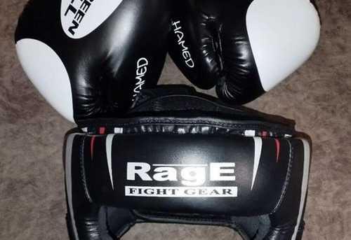 Боксерские перчатки 12 oz + шлем