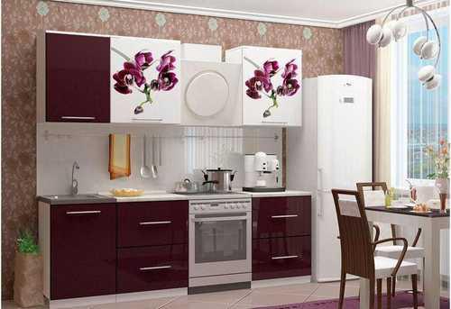 Кухня с фотопечатью Орхидея-1