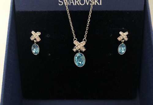 Swarovski серги + кулон на цепечке. Оригинал