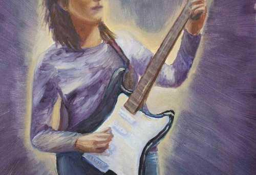 Картина "Девушка с гитарой" 30х40 маслом