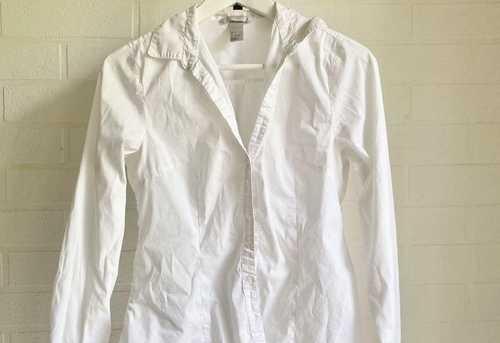 Рубашка женская белая с длинными рукавами H&M 42