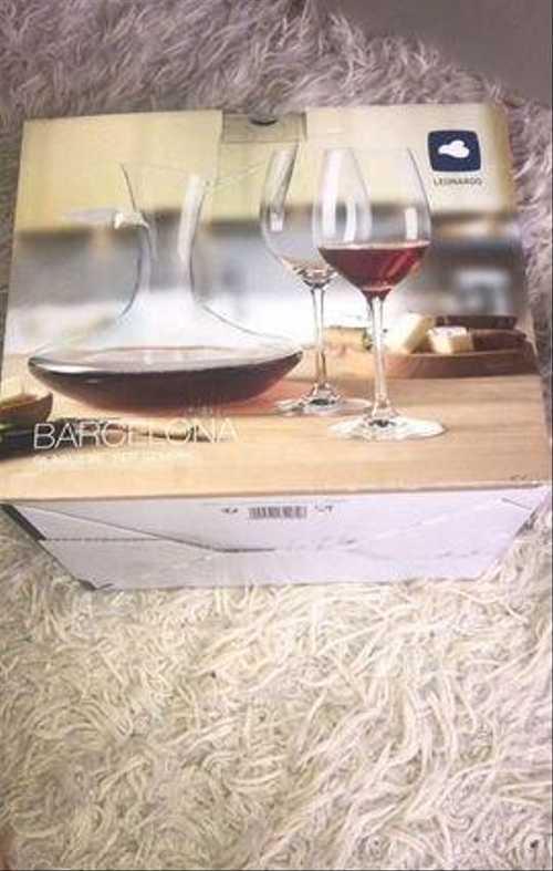 Декантер для вина с бокалами leonardo barcelona