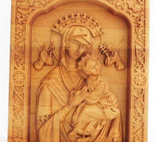 Икона резная " Богородица Неустанной помощи"