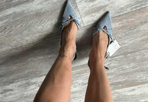 Новые туфли джинсовые zara 37