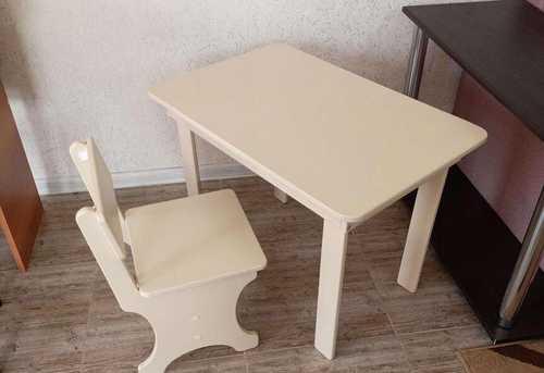 Детский стол, стул, деревянный