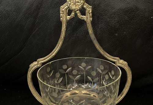 Старинная ваза конфетница бронза латунь