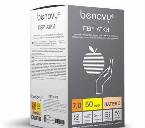 Перчатки Benovy хирургические неопудренные стериль