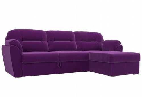 Угловой диван Бостон микровельвет фиолетовый