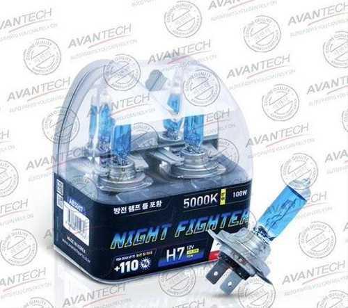 Комплект галогенных ламп H7 Avantech Night Fighter