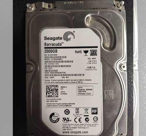 HDD Seagete 2 Тб не китай, маленький пробег