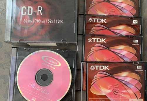 Диски CD-R, DVD+RW, 17шт
