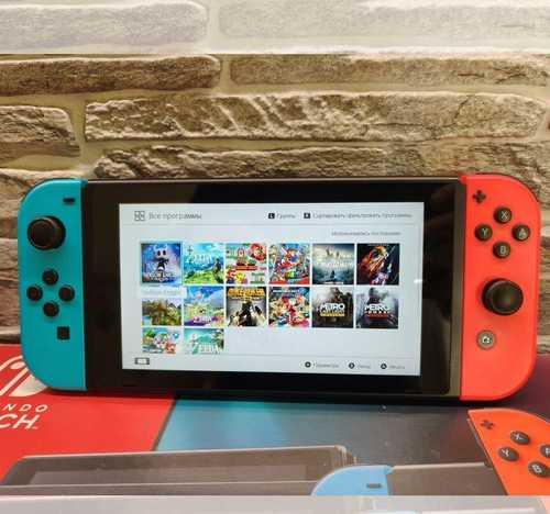 Nintendo switch rev2 прошитая 128gb