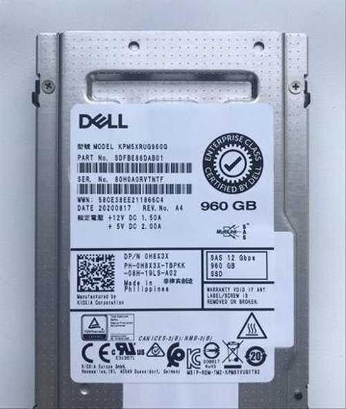 SSD Dell 960GB H8X3X SAS 2.5 12G