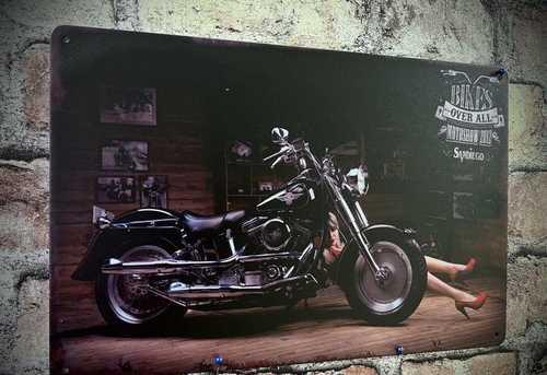 Декор на стену Girl Motorcycle Арт 098
