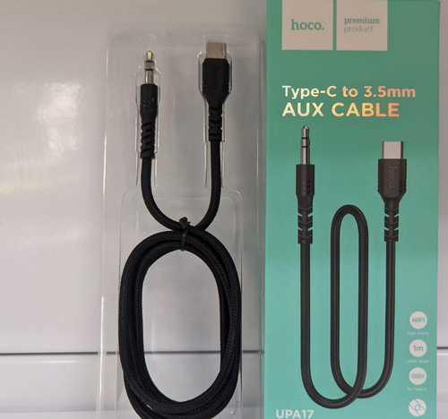 Аудиокабель AUX - Type-C Hoco UPA17 черный 1 м