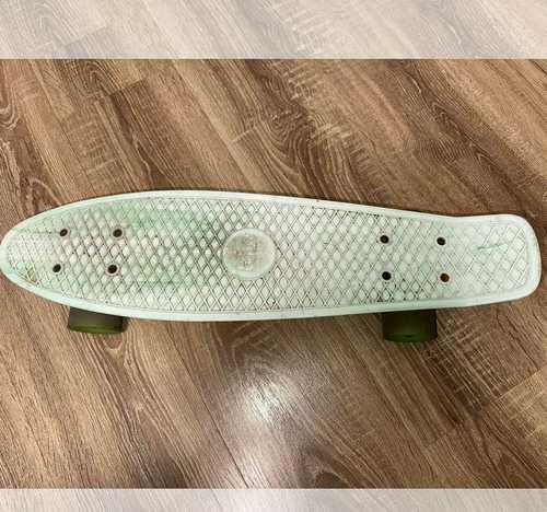 Penny board marble 22 (бело-зеленый)