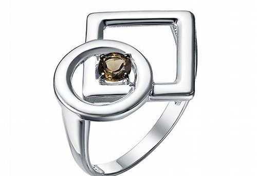 Кольцо из серебра «Геометрия» с раухтопазом