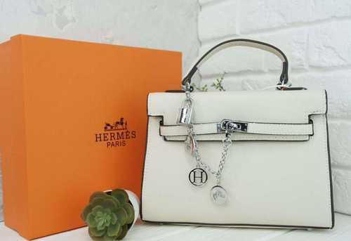 Сумка новая Hermes Kelly люкс молочная