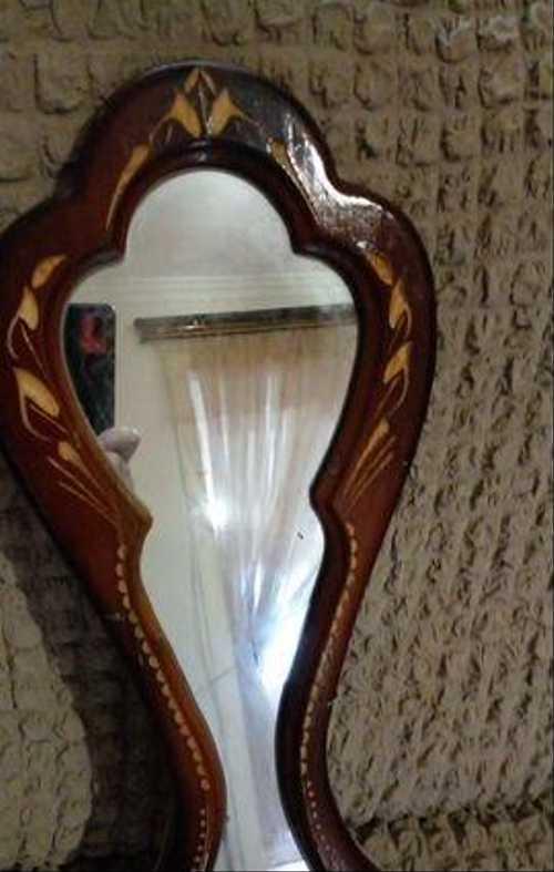 Зеркало деревянное старинное