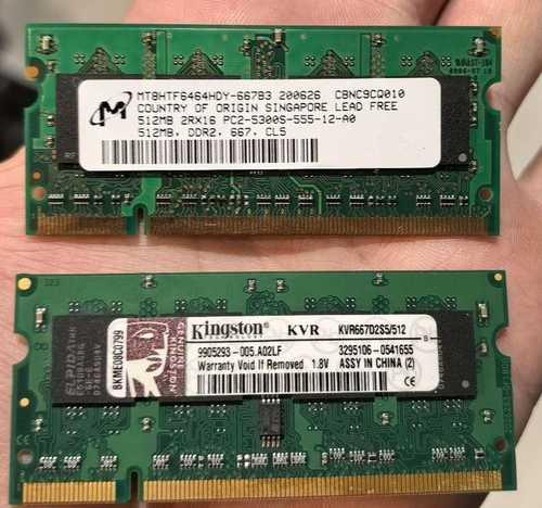 Оперативная память 2x512mb sodimm DDR2-667