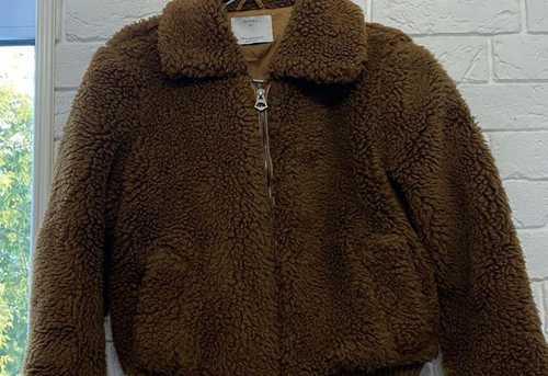 Куртка шерпа коричневая bershka бершка
