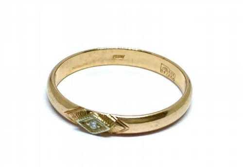 Золотое кольцо с бриллиантом 1.57г (т94954)