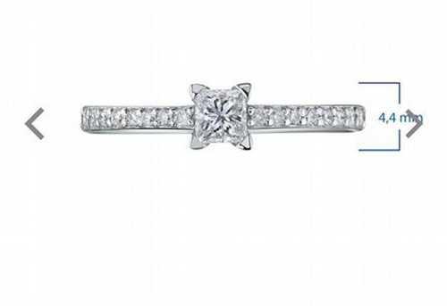 Помолвочное кольцо с бриллиантом принцесса