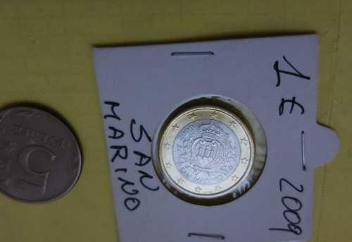 Монета 1 евро Сан-Марино 2009 год