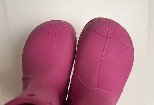 Crocs c7 розовые сапоги