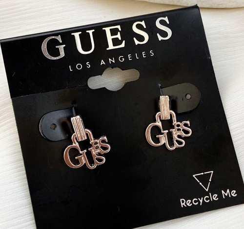 Новые серьги Guess пусеты лого оригинал