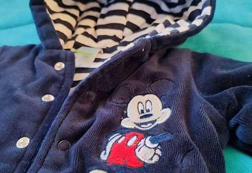 Тёплая кофта (курточка) фуфайка 56-62 HM Disney