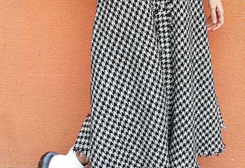 Стильная твидовая юбка макси Zara
