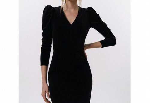 Вечернее платье черное бархатное