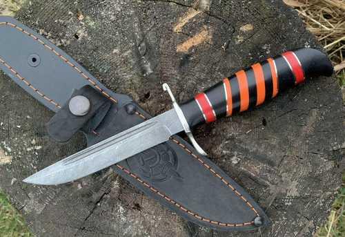 Нож финка «нквд» авторская, клинок Дамасская сталь