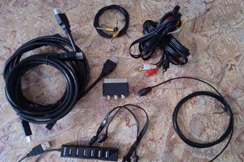 Кабель для компьютера ps, hdmi, тюльпан