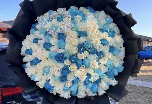 Необычные букеты синие розы Ростов