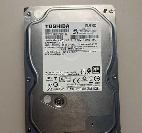 Жесткий диск toshiba 1 тб