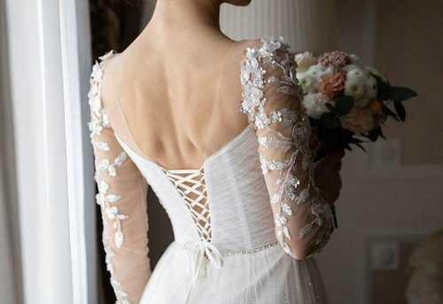 Свадебное платье с глиттером