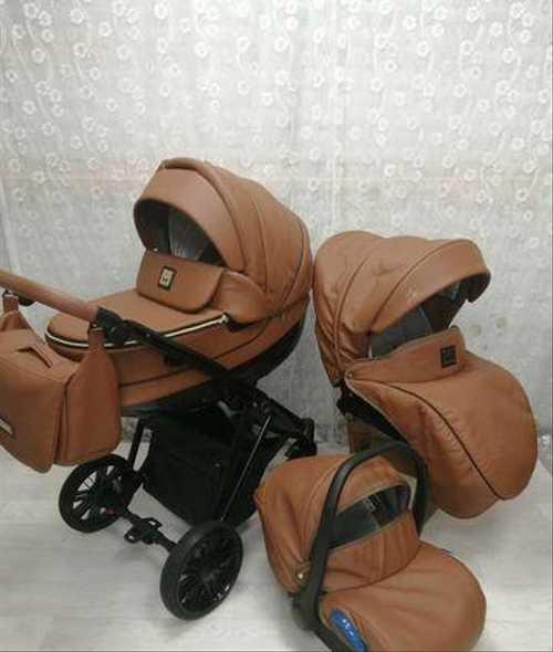 Коляска 3 в 1 из кожи Camarelo zeo
