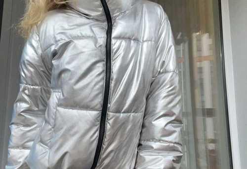 Куртка серебристая женская зимняя 42-44