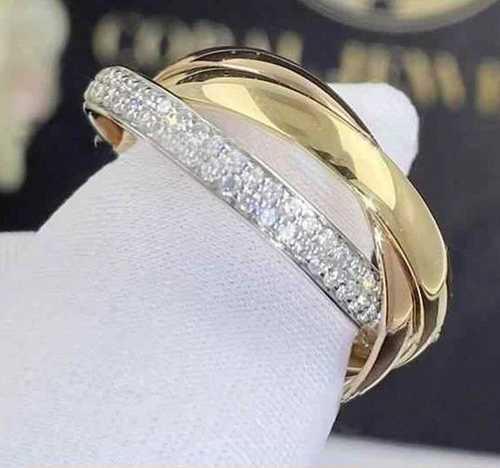 Золотое кольцо Cartier Trinity, маленькая модель 0,49ct