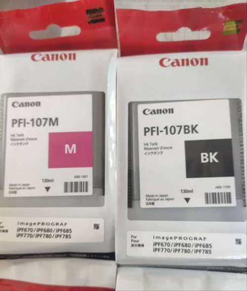 Картридж Canon pfi-107BK, pfi-107M