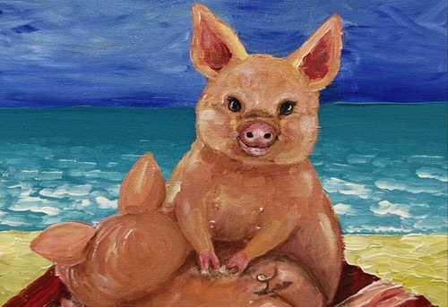 Картина Свинки в отпуске