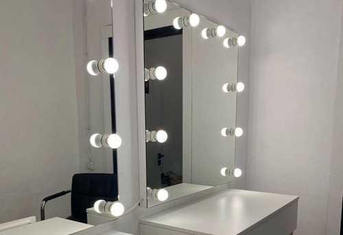 Гримерное зеркало с лампами