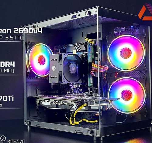Игровой пк E5-2690v4, GTX 1070Ti, DDR4 16GB, NVMe