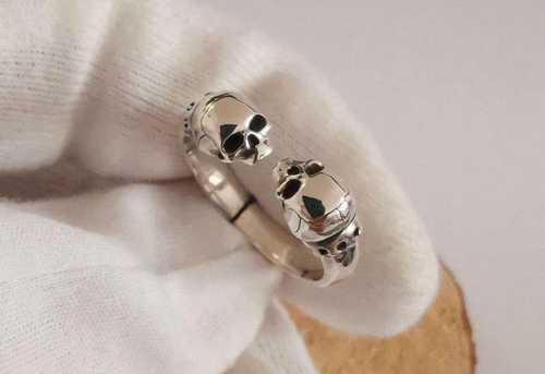 Кольцо печатка с черепапими. Серебряное кольцо