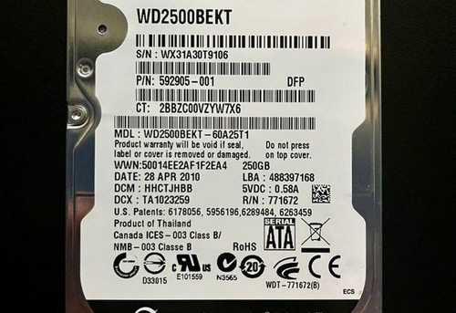 Жесткий диск WD black 250gb 2,5"