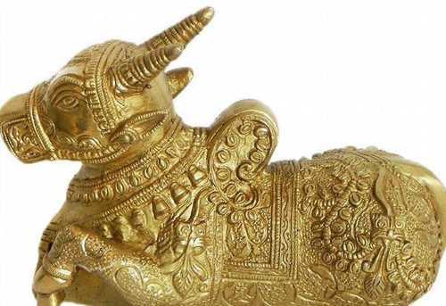 Нанди – священный бык бога Шивы, бронза 18х13 см