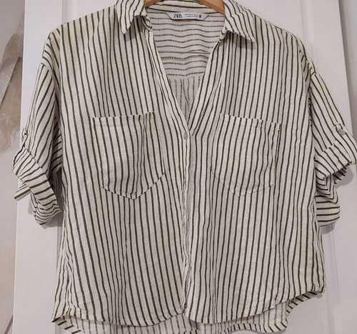 Рубашка из льна zara 46 M
