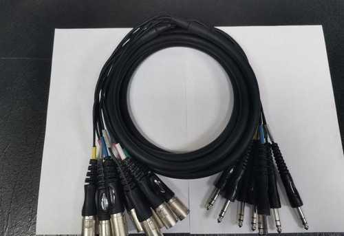 Мультикор 3 м 8*8 Xlr male - Jack 6.3 stereo
